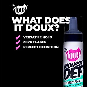 The Doux Mousse Def Texture Foam, Multi-Use Mousse Hair Foam to Style, Condition, Define, Volumize, and Add Shine - 7oz