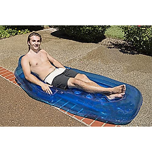 Poolmaster Riviera Wet/Dry Swimming Pool Float Sun Lounge , Blue
