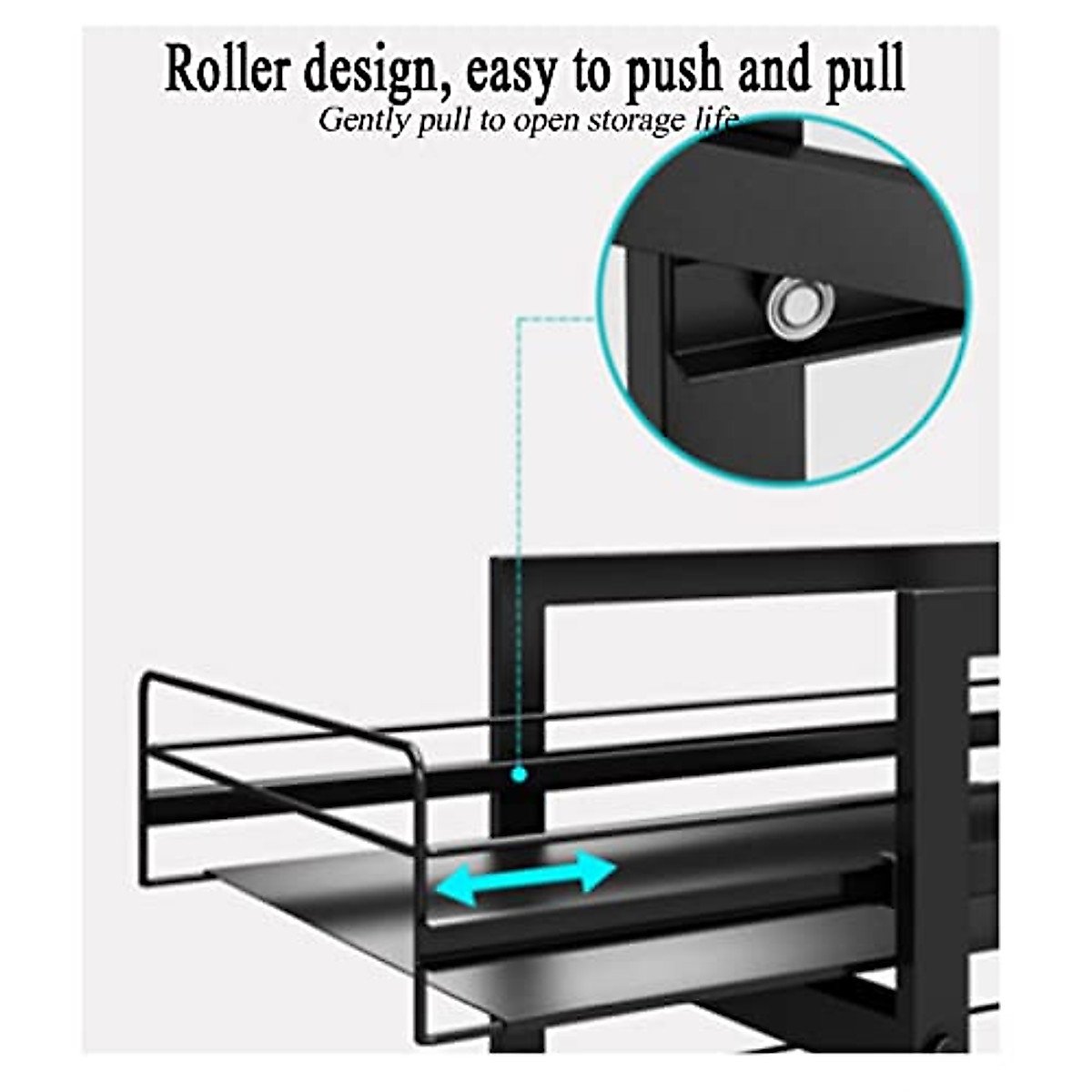 MADELL Sinks Under Sink Organizers,Kitchen Cabinet Organization,Under Cabinet Organizer Baskets Multi-Purpose Under Sink Shelf Organizer for Bathroom/Black