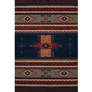United Weavers of America Manhattan Collection Indoor Rug, 5'3" x 7'6", Navy