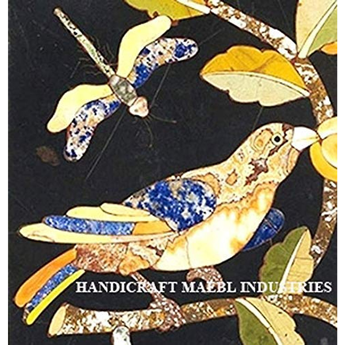 Wall Panel Modern Bird & Butterflies Design Black Marble Inlay Home Decor Furniture Gift Wall Decor Living Room Patio, Piece of Convesation