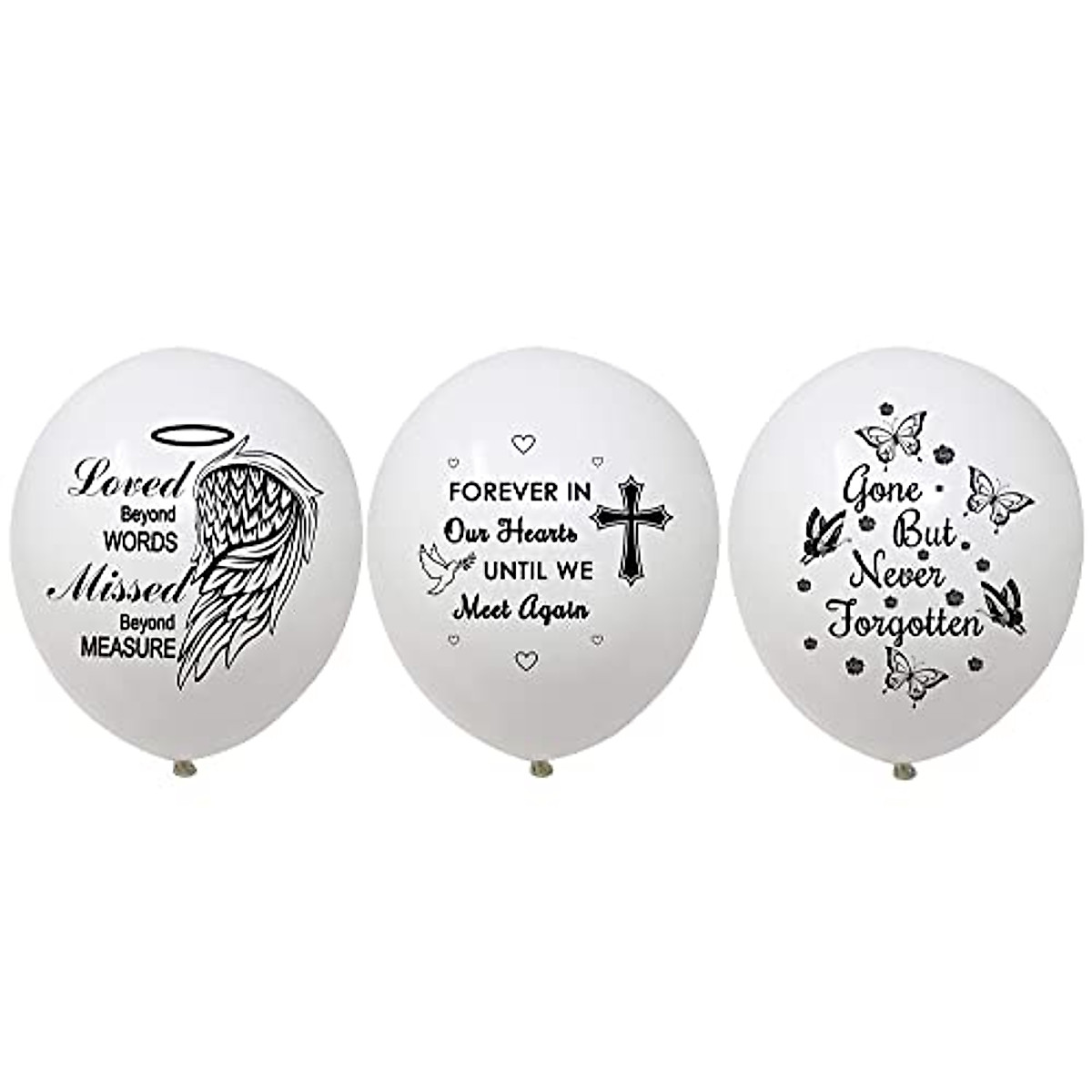 30 Biodegradable latex balloons for release to Celebrate life, Bereavement, Condolences, Funeral, Anniversary, Memorial services, Memory table, Ash Scatterings (White)