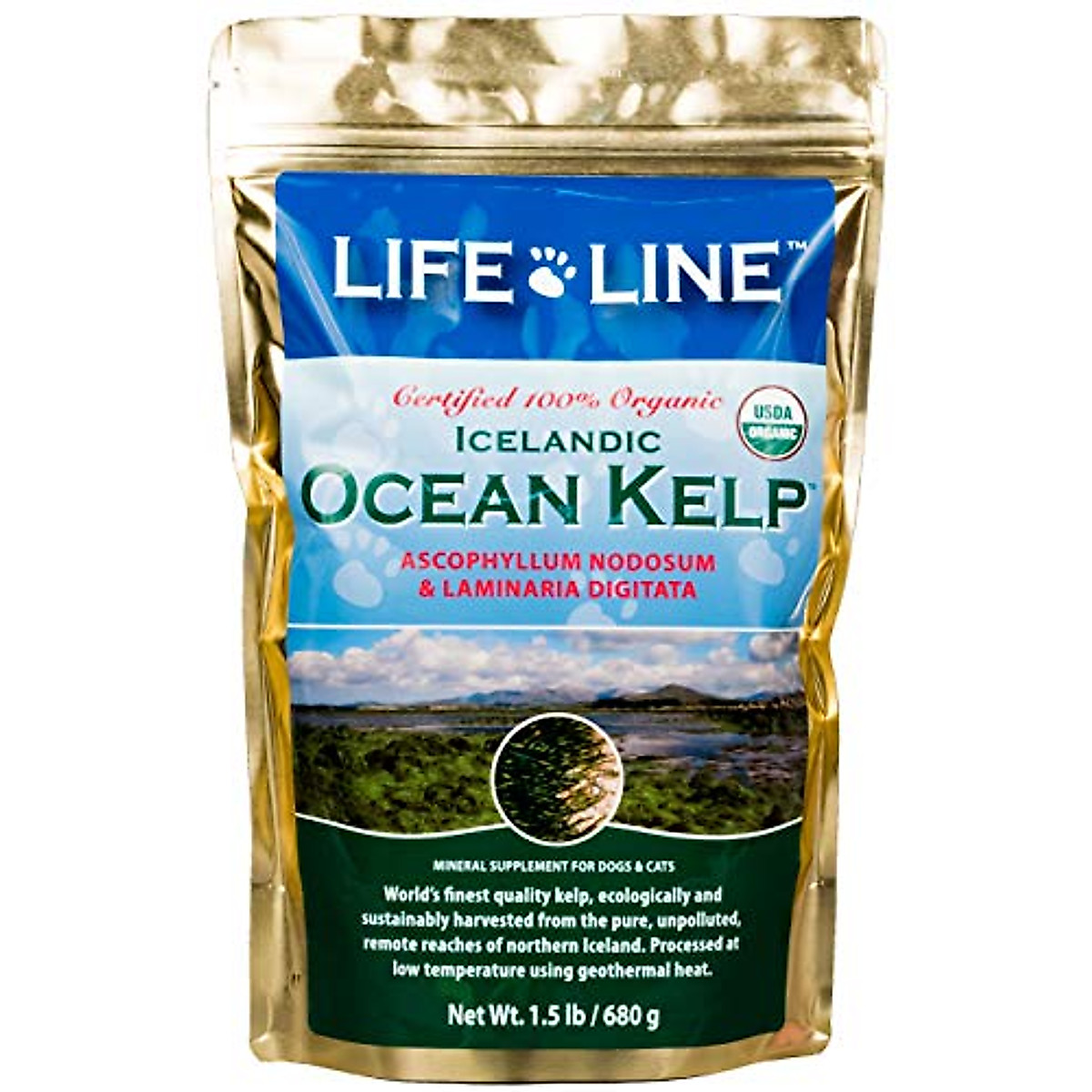 Life Line Pet Nutrition Organic Ocean Kelp Supplement for Skin & Coat, Digestion in Dogs & Cats,1.5lb, Model:20201
