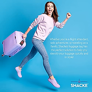 Large Luggage Tag Initial with Full Privacy Cover and Stainless Steel Loop (Black) (G)