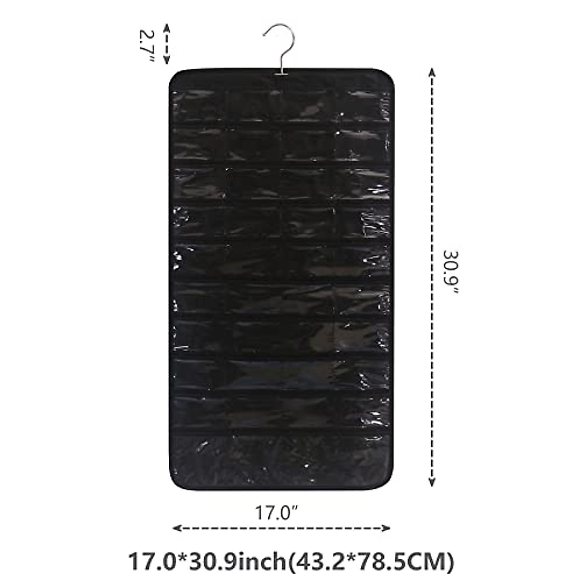 DIOMMELL 80 Pockets Hanging Jewelry Organizer for women, Storage Bag for Earrings Necklace Bracelet Ring accessory display holder box