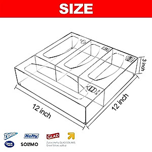 Ziplock Bag Storage Organizer Holders Acrylic Food Plastic Baggie Dispenser Applicable Kitchen Drawer and Pantry Compatible With Ziploc,Sandwich, Glad,Gallon,Snack,Quart Size Bag