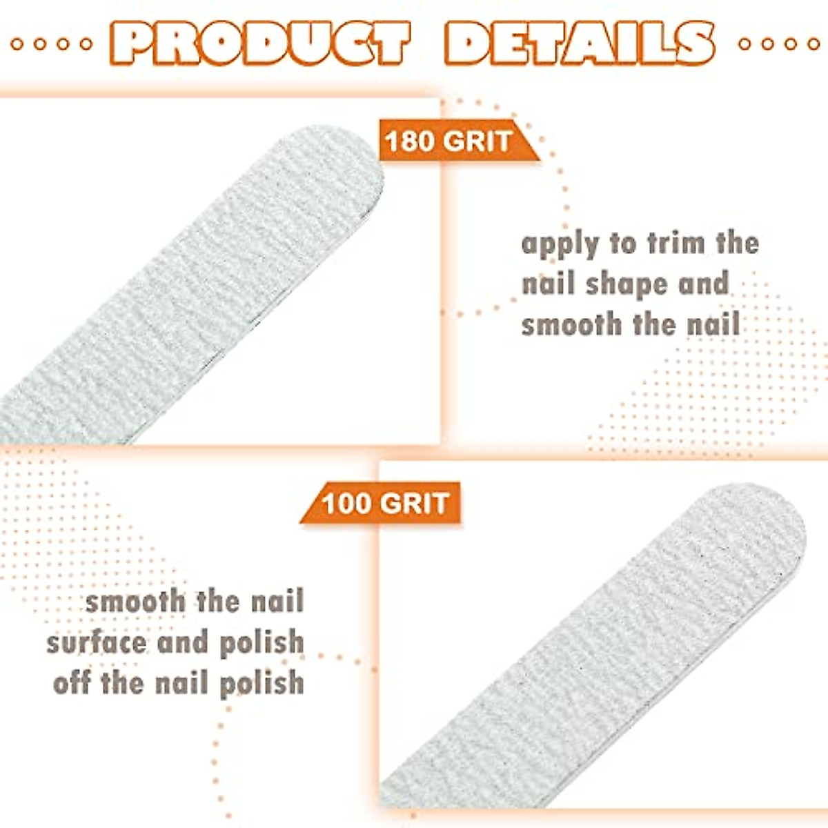 100 Pcs Grit Nail Buffers Files 100/180 Emery Board Double Sided Manicure Pedicure Tool Nail Buffering Files Fingernail Files for Women Men Nails Home Salon Supplies
