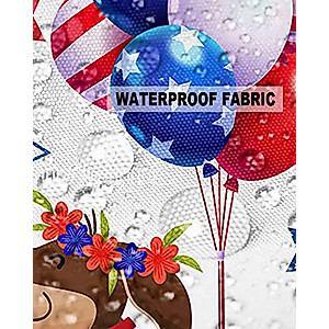 Vandarllin Outdoor Throw Pillows Covers 18X18 Set of 2 Waterproof American Flag Decorative Zippered Lumbar Cushion Covers for Patio Furniture, Stripes Sausage Dog