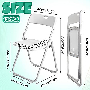 Sintuff 12 Pcs Plastic Folding Chair Steel Folding Dining Chairs Folding Chairs Bulk Fold up Event Chair Portable Commercial Chair with Steel Frame 350lb for Office Wedding Indoor (White)