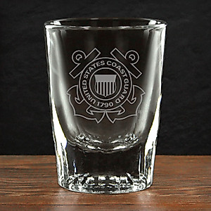7.62 DESIGN U.S. Coast Guard Emblem Hand Etched 2 oz. Shot Glass
