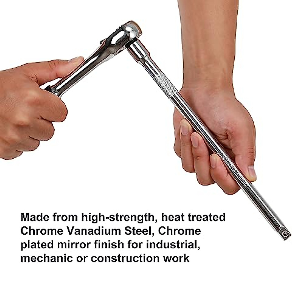 CASOMAN 10-Piece Socket Accessory Set, 1/4-inch, 3/8-inch,1/2-inch Drive, Includes Socket Adapters, Extension Bars and Universal Joints, CR-V, Mirror Finish