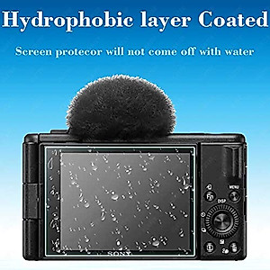 ULBTER Screen Protector for Sony ZV-1F Vlog Camera & Lens Cap Cover 0.3mm 9H Hardness Tempered Glass Cover Anti-Scrach Anti-Fingerprint Anti-Dust Anti-Bubble [2+2 Pack]