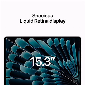 Apple 2023 MacBook Air Laptop with M2 chip: 15.3-inch Liquid Retina Display, 8GB Unified Memory, 256GB SSD Storage, 1080p FaceTime HD Camera, Touch ID. Works with iPhone/iPad; Silver