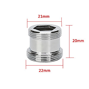 2pcs Brass Faucet Adapter, 22mm Male to 21mm Male NPT Thread, Tap Aerator Connector for Sink Faucet Aerator Water Purifier Adapter Aerator