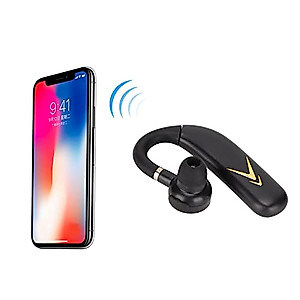 Lazmin112 Wireless Bluetooth Headphone, Deep Bass Noise Cancelling Ear Hanging Type Earphone, Double Rotation and Adjustable Angle, for Business/Office/Sports