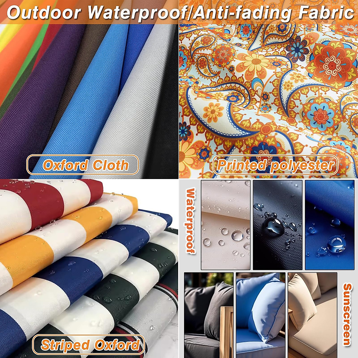 Custom Bench Cushion for Indoor Furniture,Window Seat Cushions Indoor,50D Thickened Foam Bench Pads with Non-Slip Bottom,Indoor Bay Window Outdoor Garden Patio Waterproof Cushion