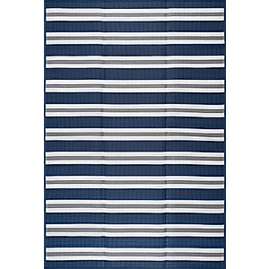 Reversible Plastic Straw, Water Resistant Outdoor Rug 5x7 - Modern Outdoor Patio Rug, Also for Deck, Porch, Camp, Camping, Entryway, RV - Waterproof Outside Area Rug