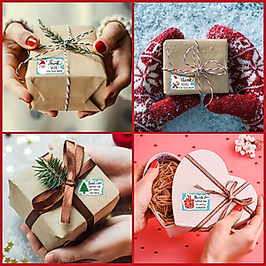 1000 Pieces Thank You Christmas Stickers Thank You for Your Order Sticker 1.6 x 1 Inch Thank You Seal Stickers for Christmas Cards Present Boxes Envelopes Party Favors (Cute Style)