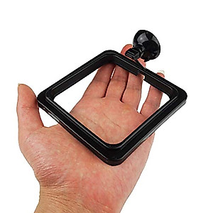 Zelerdo 7 Pack Aquarium Fish Feeding Ring Floating Food Feeder, Square Shape with Suction Cup, Black