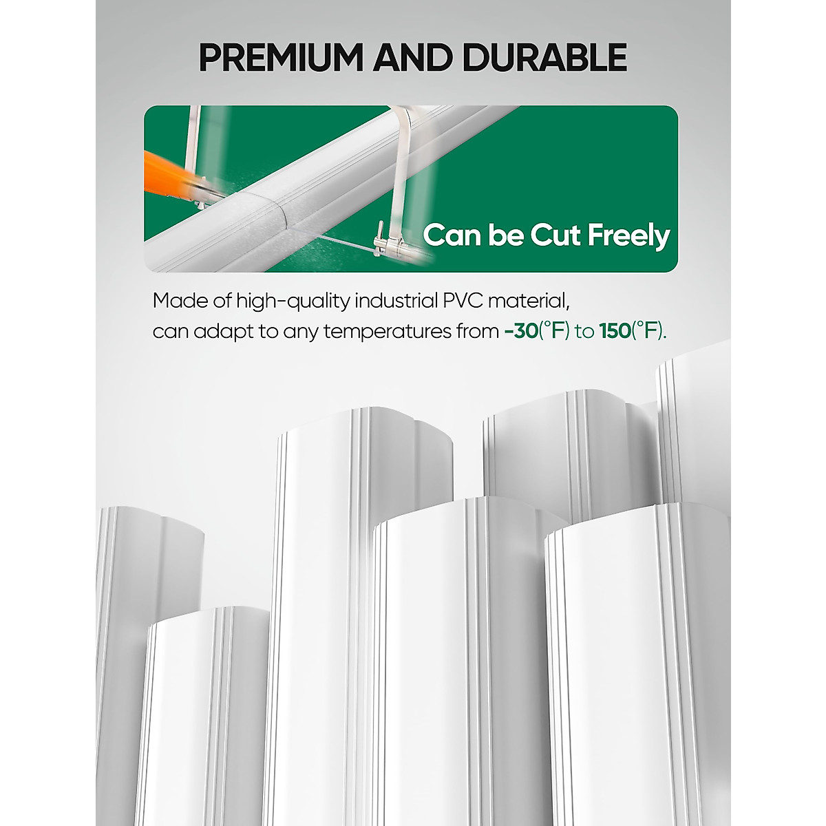 Plusluck 4" 7.5Ft Mini Split Line Set Cover Kit PVC Decorative Pump Covers AC Line Cover for Outside Units Air Conditioners & Heat Pump