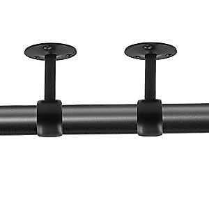 Kyuionty 4Pcs Shower Curtain Closet Rod Holder 32mm/1-1/4 Inch Ceiling Mount Pipe Flange Socket, Stainless Steel Curtain Rod Brackets Matte Black