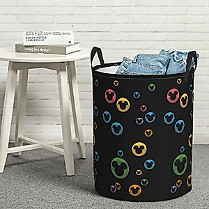 Cute Large Laundry Basket fit Cartoon Character R8 Durable Waterproof Portable with Handle for Bedroom Laundry Room collapsible laundry baskets Round Dirty Storage Clothes Basket Circular hampers - M