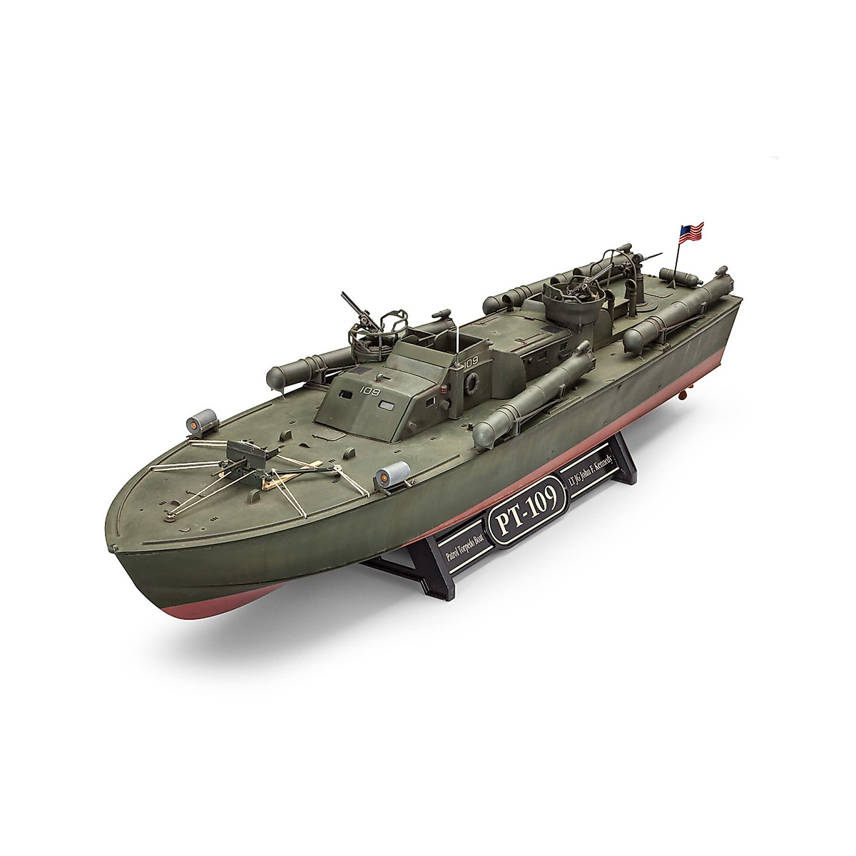 Revell 85-0319 PT-109 Patrol Torpedo Boat Commanded by LTJG John F. Kennedy Model Military Ship Kit 1:72 Scale 146-Piece Skill Level 5 Plastic Model Building Kit, Green