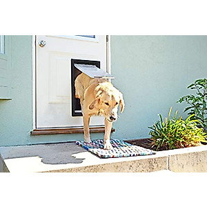Endura Flap Single Flap Pet Door for Doors | All-Weather Insulated Flap | Durable Aluminum Frame with Secure Locking Cover | Interior and Exterior Door Installations | Black, Large, Single Flap