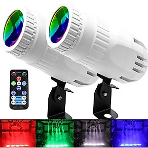 Latta Alvor 4 in 1 Small Spotlight Mini RGBW LED Beam Spot Lights Stage Effect Lighting LED Beam Pinspot Light for Mirror Ball Club Party Bar DJ Events (White)