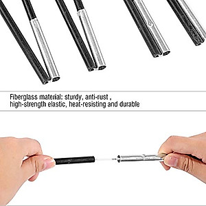 Camping Tent Pole, Fiberglass Tent Pole Repair Kit 4.48M 2Pcs Fiberglass Camping Tent Pole Bars Outdoor Foldable Support Rods Awning Frames Kit for 5-6 Person Camping Tent