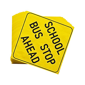 Blue Orchards School Bus Party Plates and Napkins (60 pieces for 20 Guests) - School Bus Party Supplies, School Bus Birthday Plates and Napkins, School Graduation Decorations