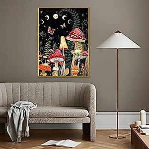 Ecdivjs Mushroom Diamond Painting Kits for Adults,Diamond Painting Mushroom Frog,Diamond Art Kits Mushroom Gem Art for Home Wall Decor Gifts(12x16 inch)