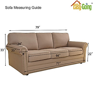 Easy-Going Stretch Sofa Slipcover 1-Piece Sofa Cover Furniture Protector Couch Soft with Elastic Bottom for Kids, Polyester Spandex Jacquard Fabric Small Checks (Sofa, Dark Gray)