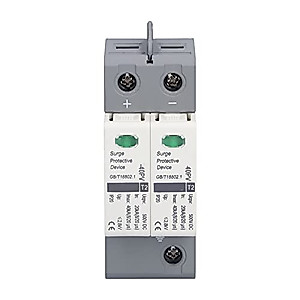 Jeankak DC Power Surge Protector, 20 40KA 500VDC Voltage Surge Arrester Device Protection Device DIN Rail Mount Surge Protector