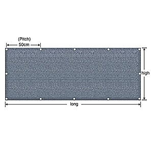 ALBN Balcony Privacy Screen Cover Fence Windbreak Net Garden Privacy Screen HDPE UV Protection Windscreen with Rope & Cable Ties (Color : Dark Gray, Size : 0.9x6m)