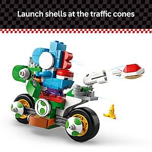 LEGO Super Mario: Mario Kart Yoshi Bike - Building Toy Set for Kids, Boys and Girls, Ages 7+ - Mario Kart Toy for Fans with Blue Yoshi - Gift Idea for Birthdays - 72031