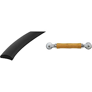 Prime-Line P 7843 Flat Screen Spline.315 inch, Black in Color & P 7505 Screen Rolling Tool – A Must Have Tool for Installing Window and Door Screens – Spline Roller with Wood Handle and Steel Wheels