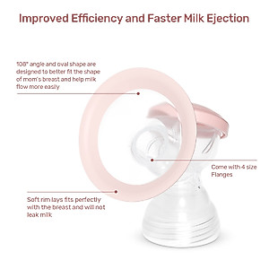 NCVI Replacement Flanges 21mm Compatible with 8780/8782/8100/8102/8122/8116/8128/8129, Breast Pump Accessories, BPA Free, 2 PCS (21mm Flange)