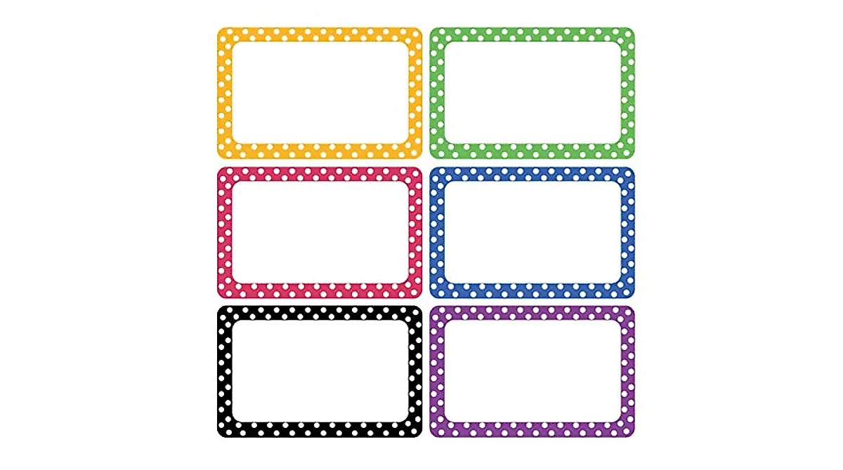300 Cute Dot Name Tag Stickers | Colorful Labels