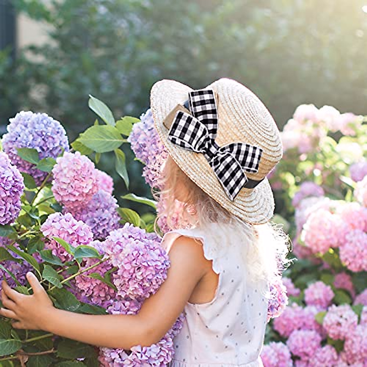 Woiworco 6 Rolls 30 Yards Buffalo Plaid Stripe Ribbon Wired Edge Ribbon, 2 inch Wired Ribbon for Gift Wrapping, Ribbon for Bow Maker Crafts DIY Wrapping Decoration