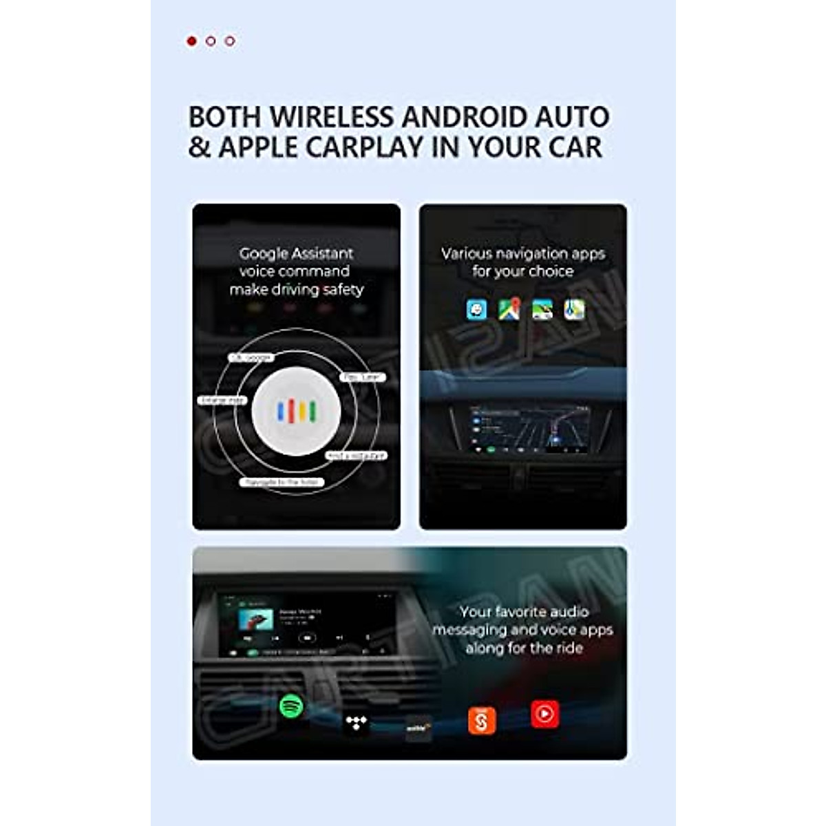 Smart World Company CP-AA Carplay Wireless dongle Adapter 2 in1 Android Auto and Apple Carplay