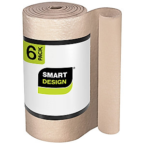 Smart Design Master Solid Grip Shelf Liner - 18 Inch x 24 Feet Total (Set of 6 Rolls) - Non Adhesive, Strong Grip Bottom, Easy Clean Kitchen Drawer, Cabinet, Cupboard Dresser Cover, Non Slip - Taupe