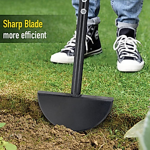 Colwelt Half Moon Edger Lawn Tool, Lawn Edgers with Soft Handle, Manual Lawn Edger for Grass, Borders Sidewalks, Driveways, Gardens, 38-Inch