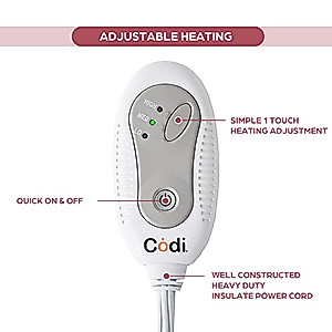 Codi Soft Oversize Heated Throw Blanket, Burgundy Faux Fur with Fuzzy Sherpa Back | 60 x 70 Oversized Electric Throws for Couch | 3 Heat Setting with Auto Shut Off, 6ft Power Cord | Washable