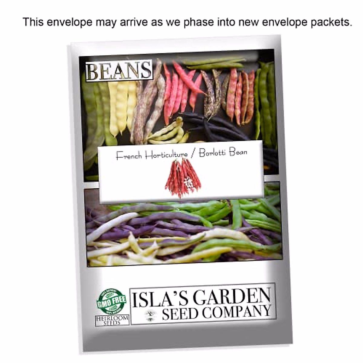 French Horticulture Bean Seeds for Planting, 50+ Heirloom Seeds Per Packet, (Isla's Garden Seeds), Non GMO Seeds, aka. Borlotti Bean, Botanical Name: Phaseolus vulgaris, Great Home Garden Gift