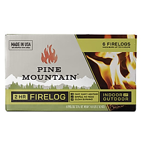 Pine Mountain Java-Log Firelog Made from Recycled Coffee Grounds (4-Hour Burn Time, 4 Logs) and Pine Mountain 2HR Trad Fire Logs (6 Logs, 2-Hour Burn Time)