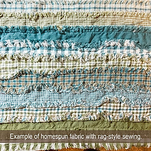 Sage Green 4 Plaid Homespun Cotton Fabric by JCS - Sold by The Yard