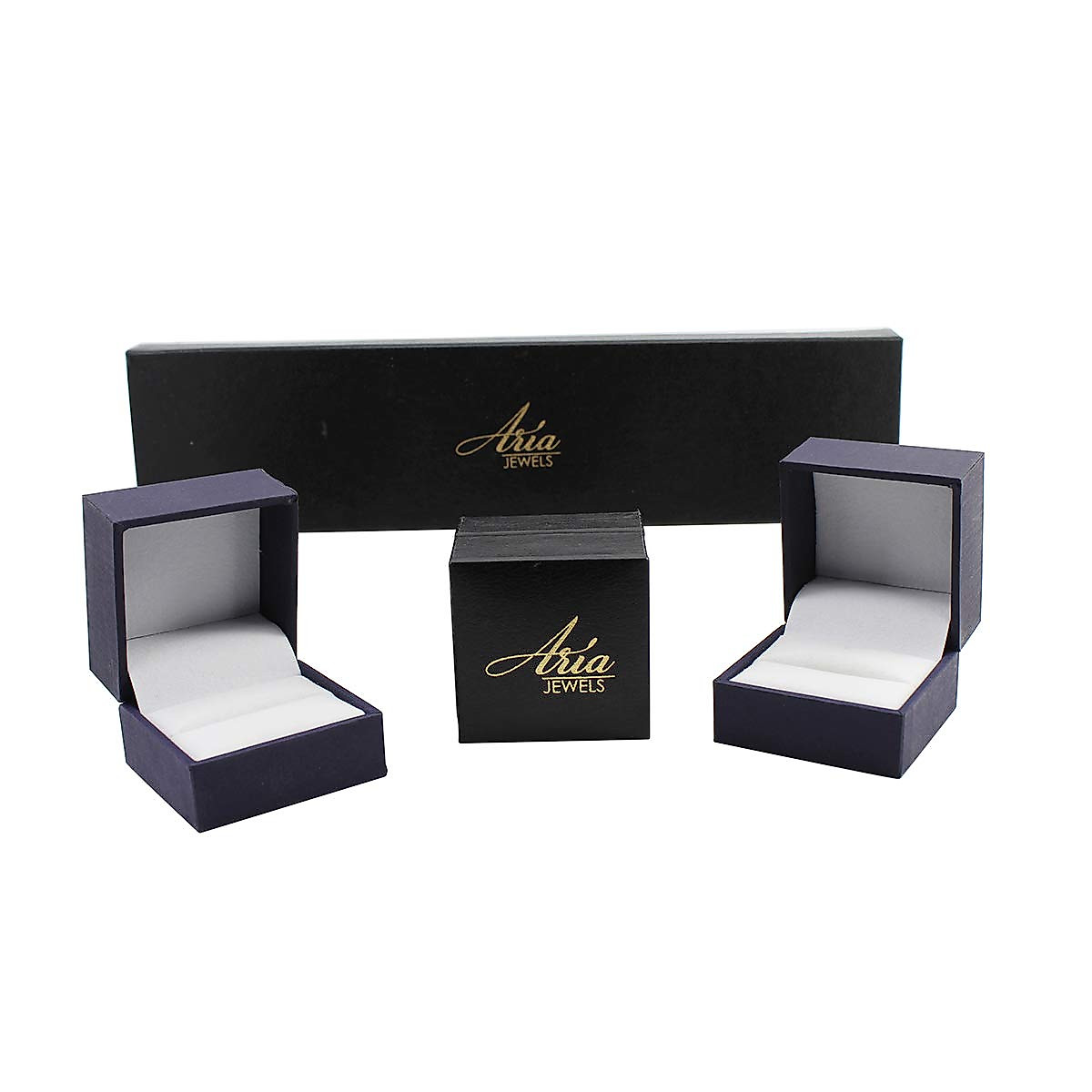 Aria Jewels Pave Diamond Hexagon Deco Minimalist Band Ring in 14K White Gold Over Sterling Silver for Women Ring Size - 8