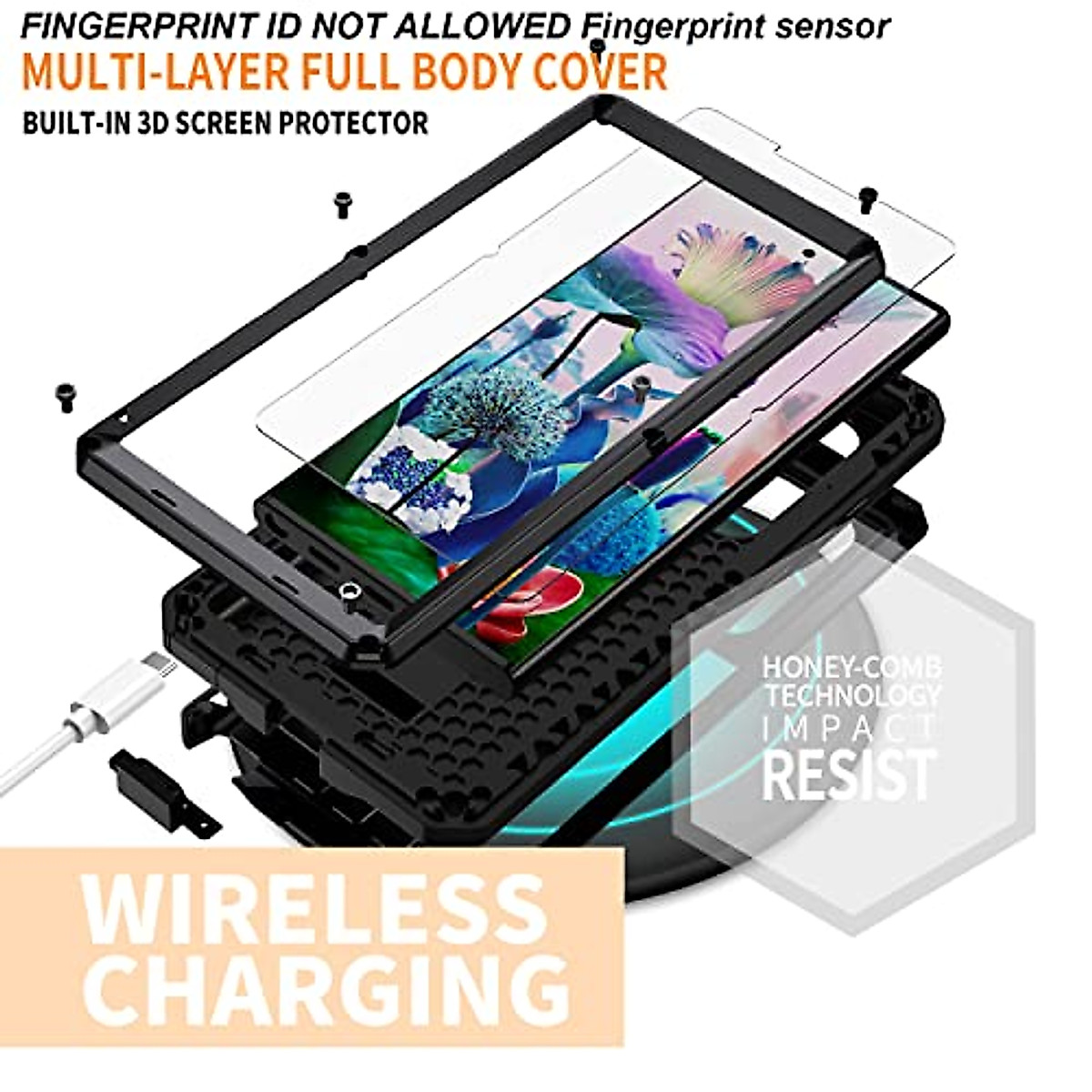 Samsung S23 Ultra case Metal Hard Armor Compatible with Galaxy S23 Ultra Phone case Cover case para with Screen Protector and Lens Protector Heavy Duty metalicas Military Grade lifeproof (Black)