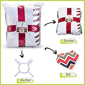 Sukoon Monthly Milestone Blanket for Baby Boy / Girl | Baseball Theme | Includes Frame and Bib | Large | 47"x40" | Personalized Baby Month Blanket for Newborn Baby Shower